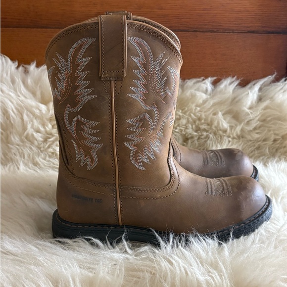 Ariat | Shoes | Nwot Ariat Brown Western With Peach Teal Embroidery ...